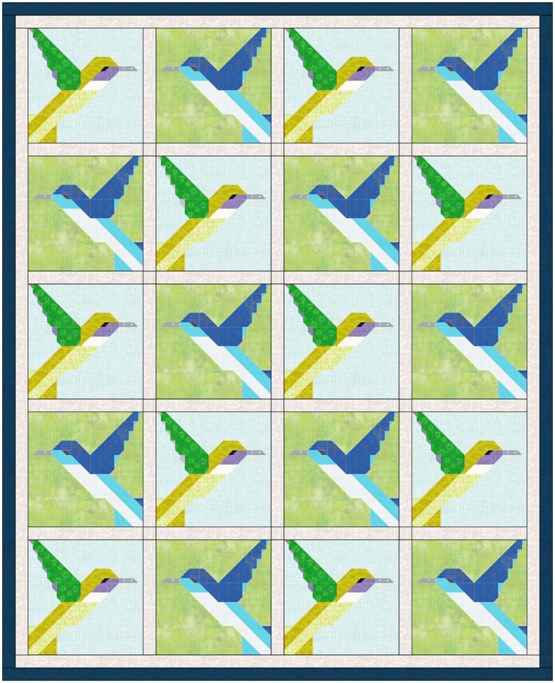 Hummingbird Quilt Block Pattern - Etsy