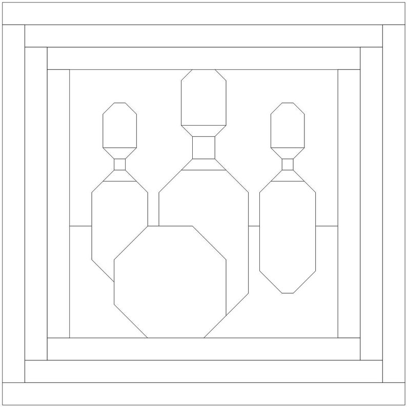 Bowling Quilt Block PDF Pattern - Etsy