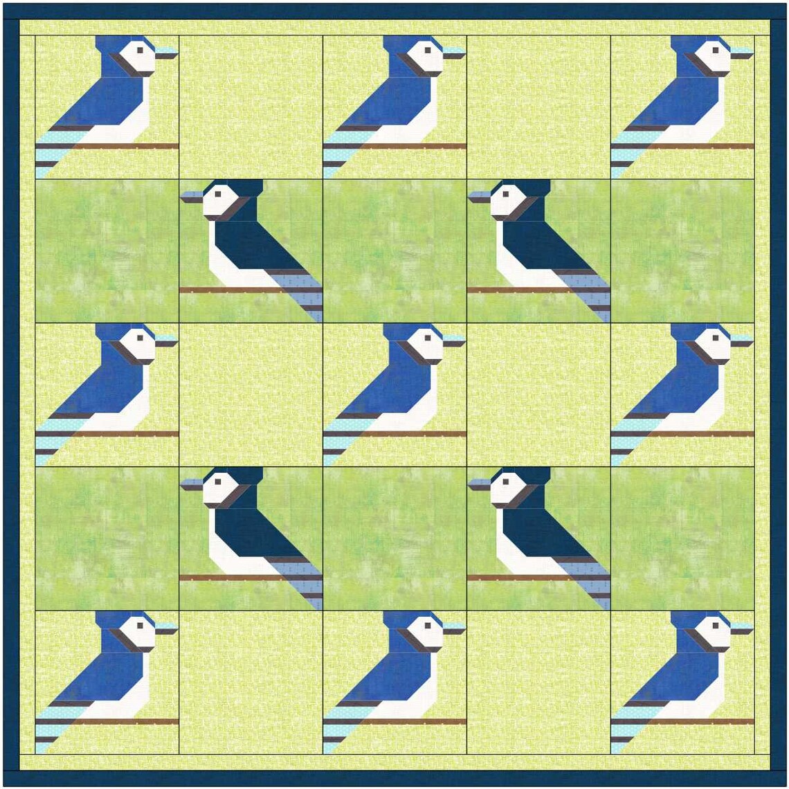 Blue Jay Bird Quilt Block Pdf Pattern - Etsy