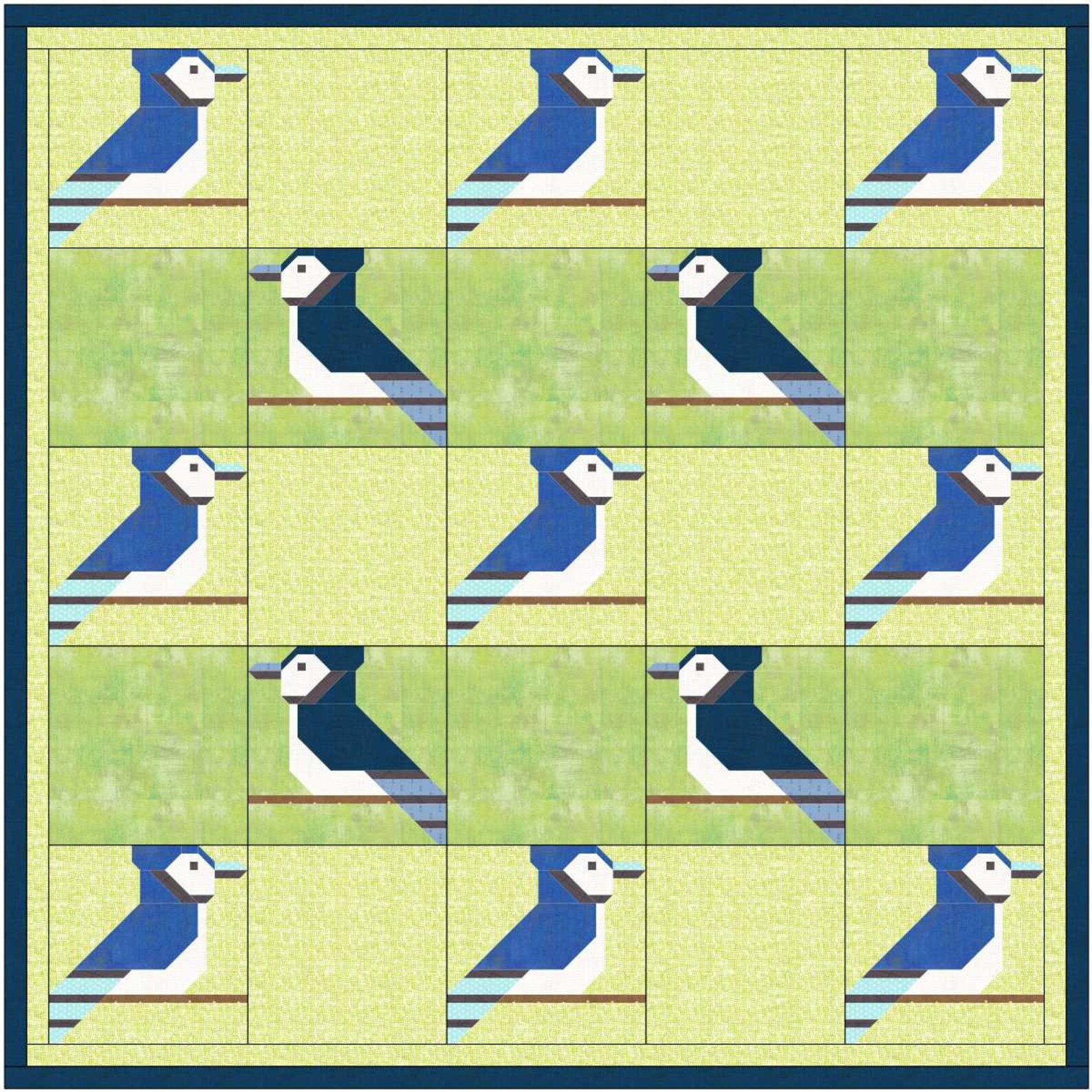 Blue Jay Bird Quilt Block Pdf Pattern - Etsy