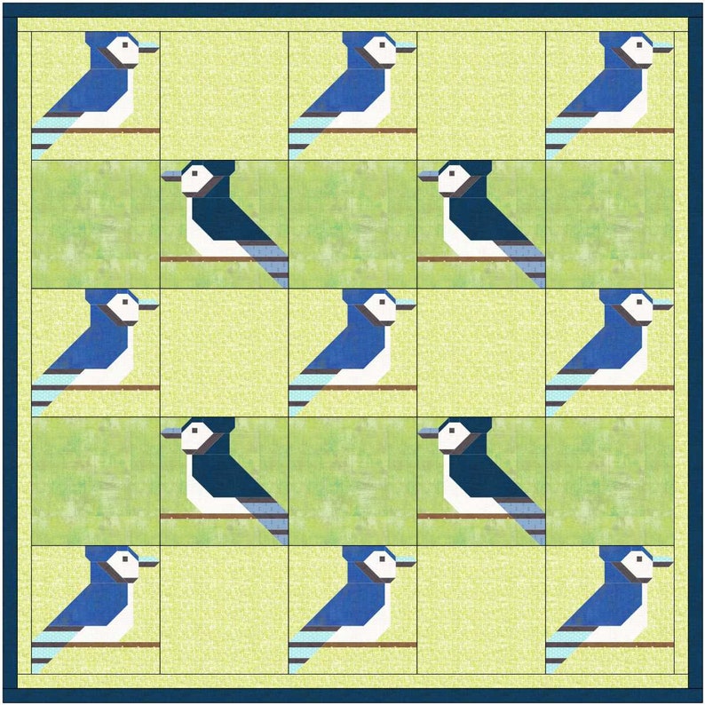 Blue Jay Bird Quilt Block Pdf Pattern - Etsy