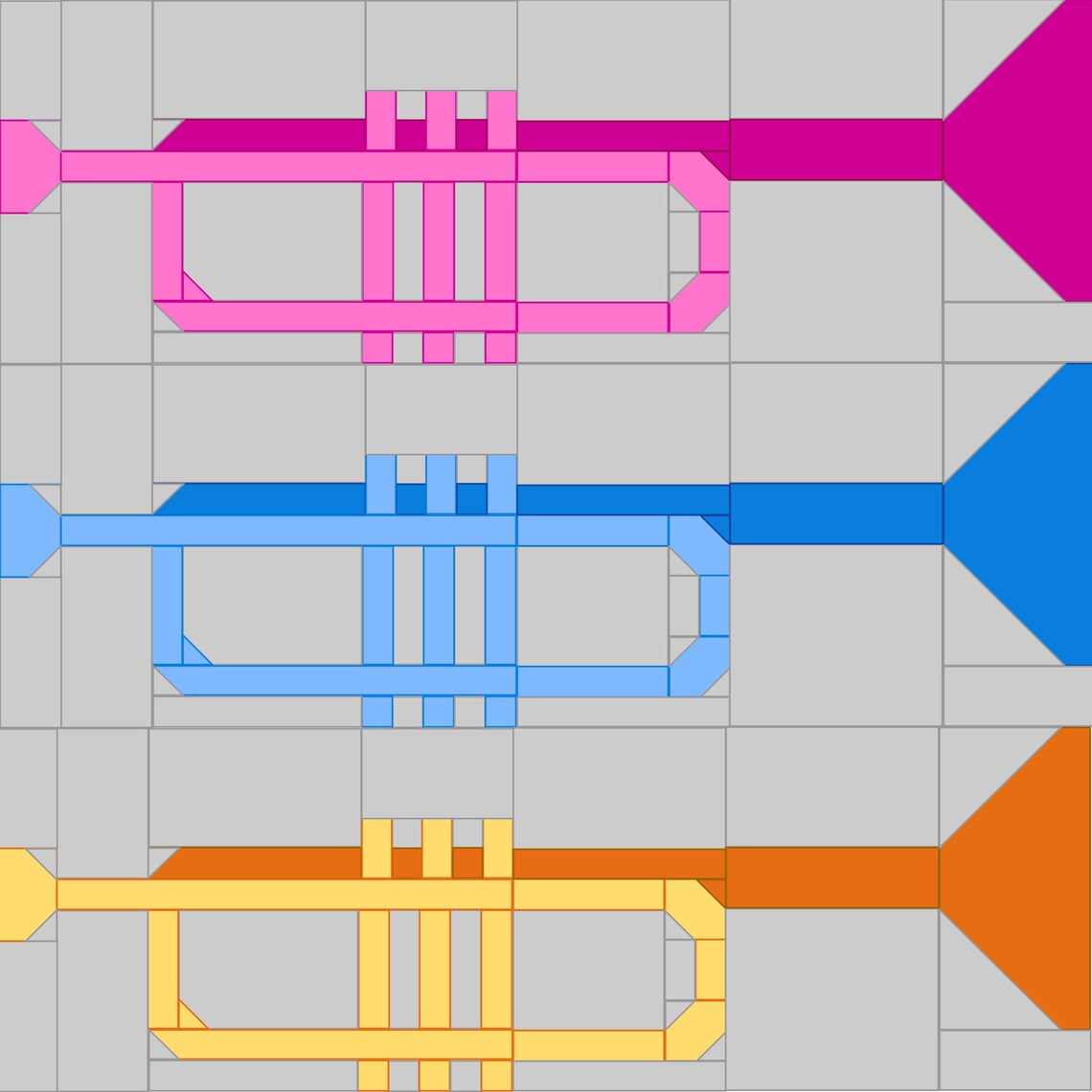 Trumpet Quilt Block PDF Pattern | Etsy