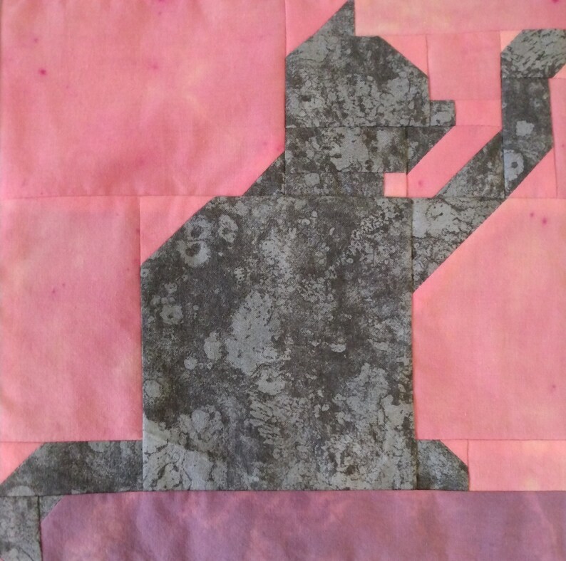 Playful Cat Quilt Block Pdf Pattern - Etsy