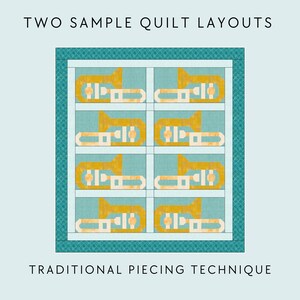 Trombone Quilt Block PDF Pattern Musical Instrument Instant Download - Etsy