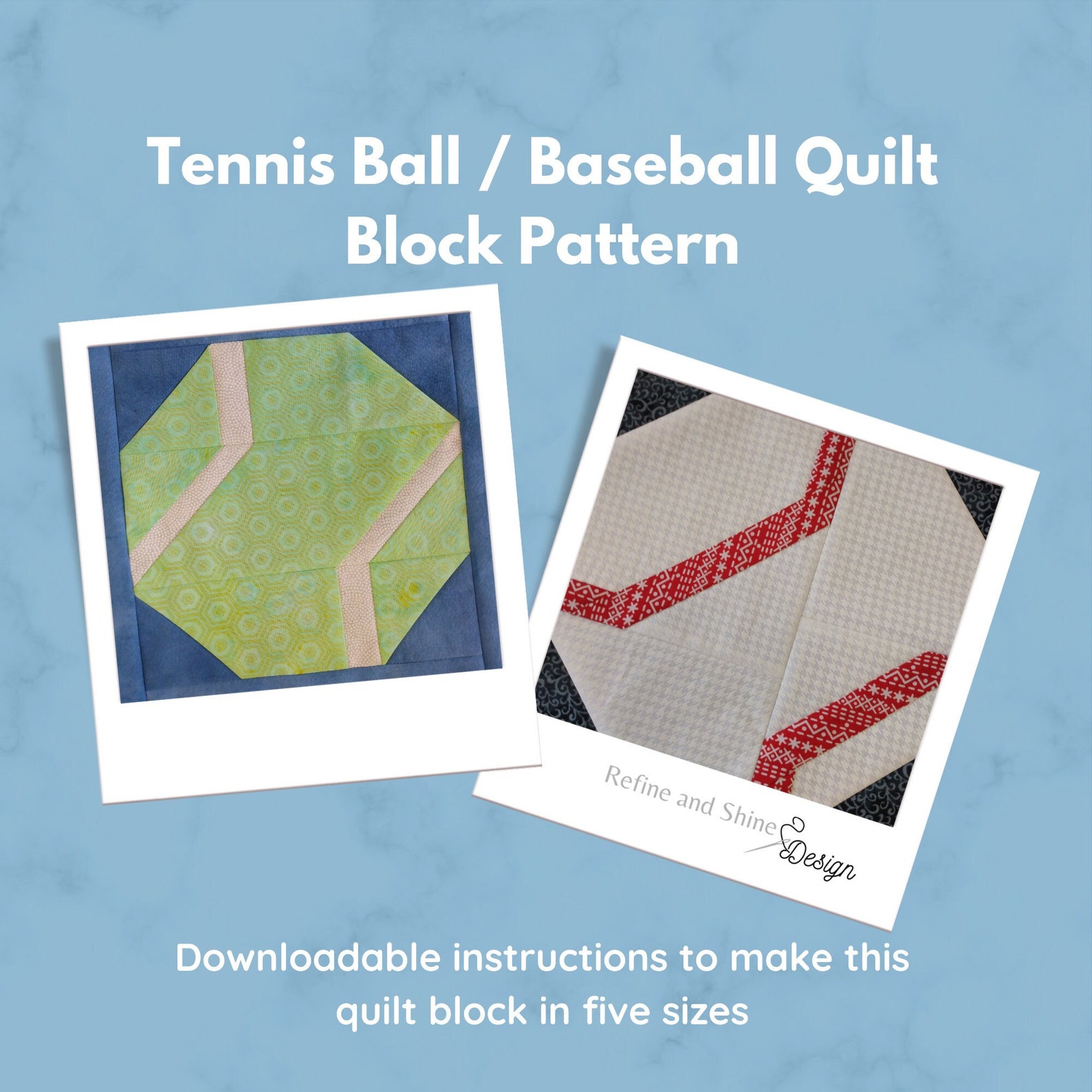 Baseball / Tennis Ball Quilt Block PDF Pattern - Etsy