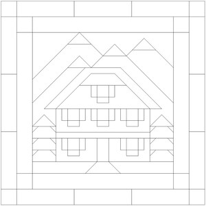 Swiss Chalet Mountain House Quilt Block Pdf Pattern - Etsy