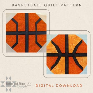 Basketball Quilt Block PDF Pattern - Etsy