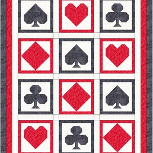 Playing Card Suits Quilt Pattern Pack, Instant Download for Club ...