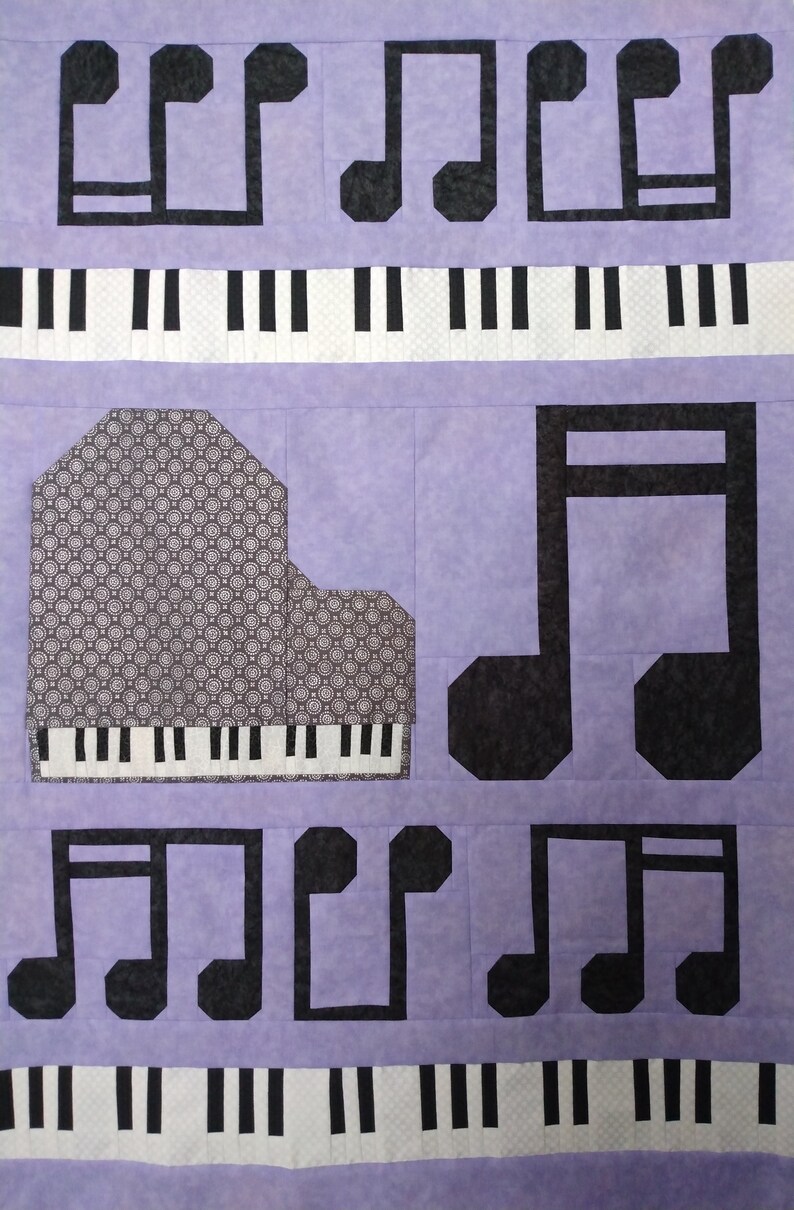 Piano and Music Note Quilt Pattern Pack - Etsy