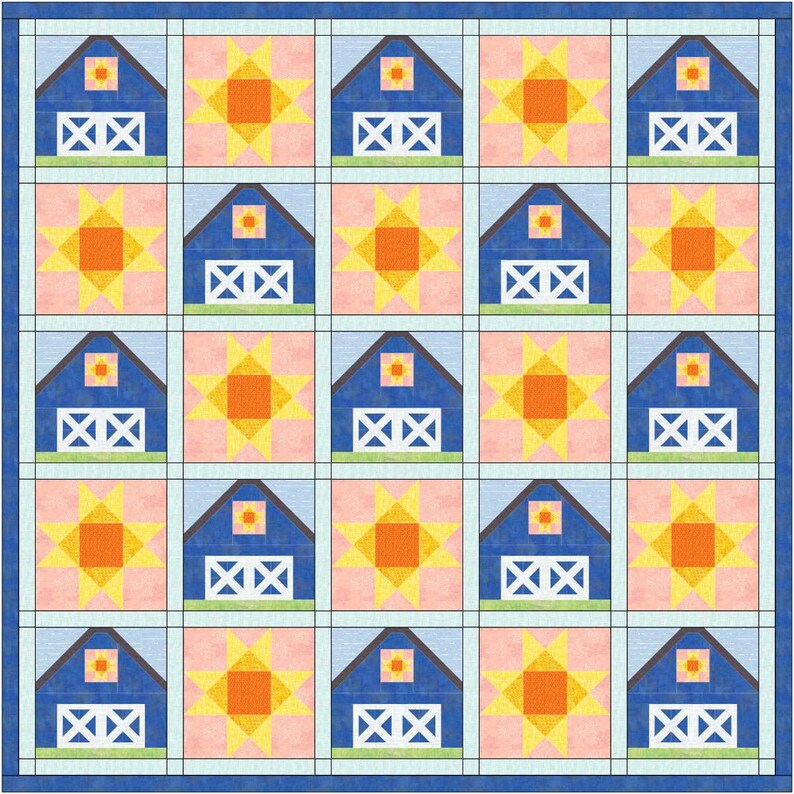 Barn Quilt Block PDF Pattern | Etsy