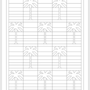 Palm Tree Ocean Quilt Block Pdf Pattern - Etsy