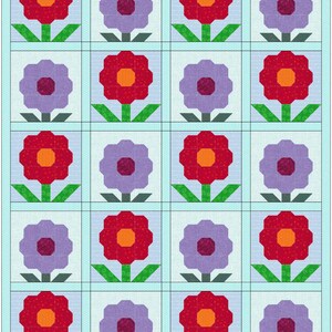 Summer Flower Quilt Block Pdf Pattern - Etsy