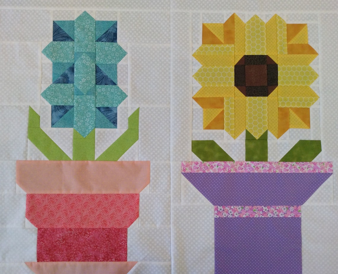 Flowerpot Quilt Pattern Pack Pdf - Etsy