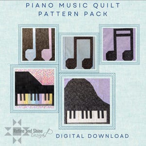 Piano and Music Note Quilt Pattern Pack - Etsy