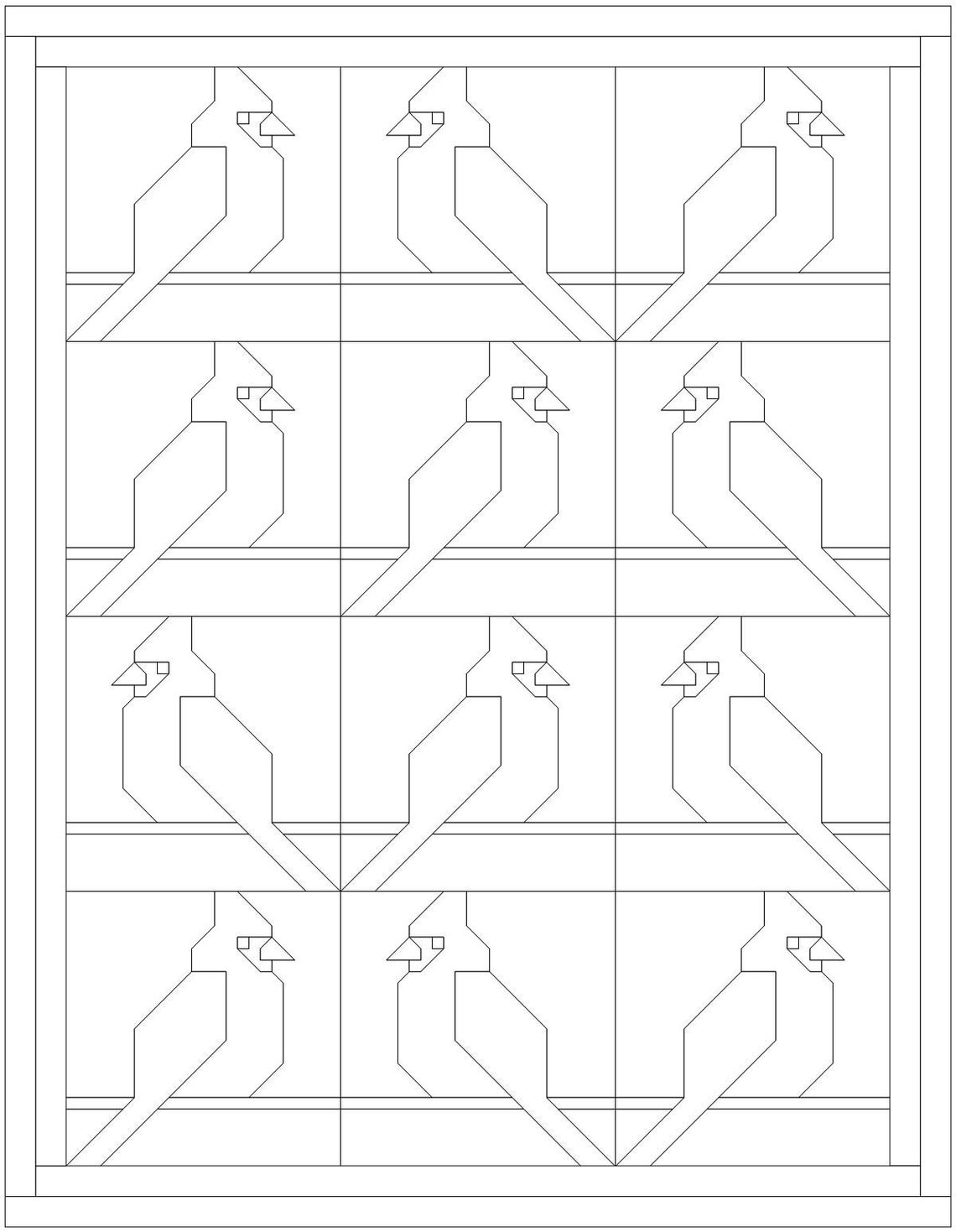 Cardinal Quilt Block Pdf Pattern - Etsy