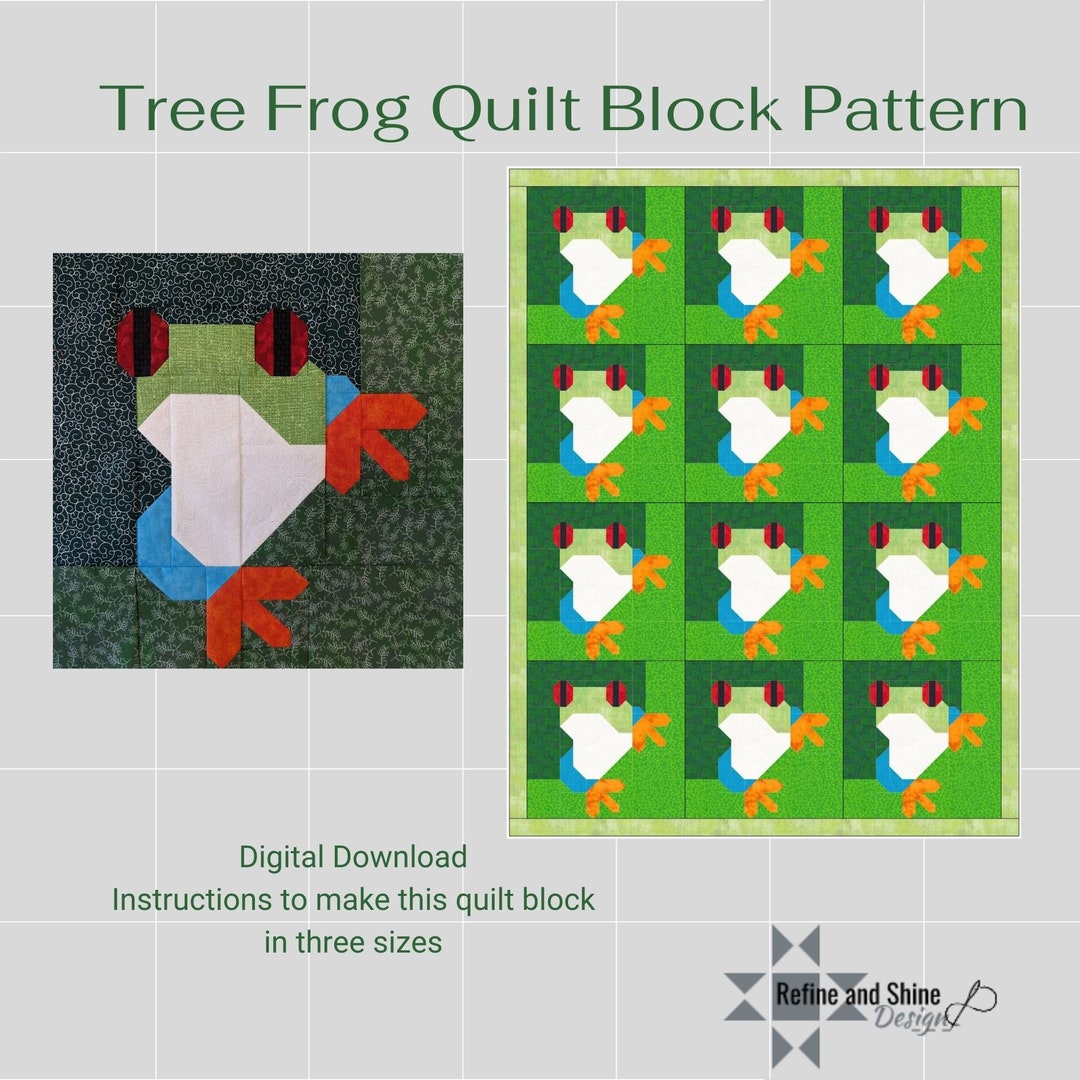 Tree Frog Quilt Block Pdf Pattern - Etsy