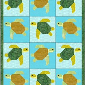 Sea Turtle Quilt Block Pdf Pattern - Etsy