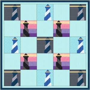 Lighthouse Quilt Block Pdf Pattern - Etsy