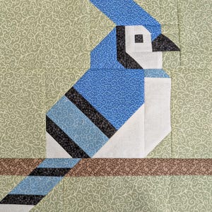 Blue Jay Bird Quilt Block Pdf Pattern - Etsy