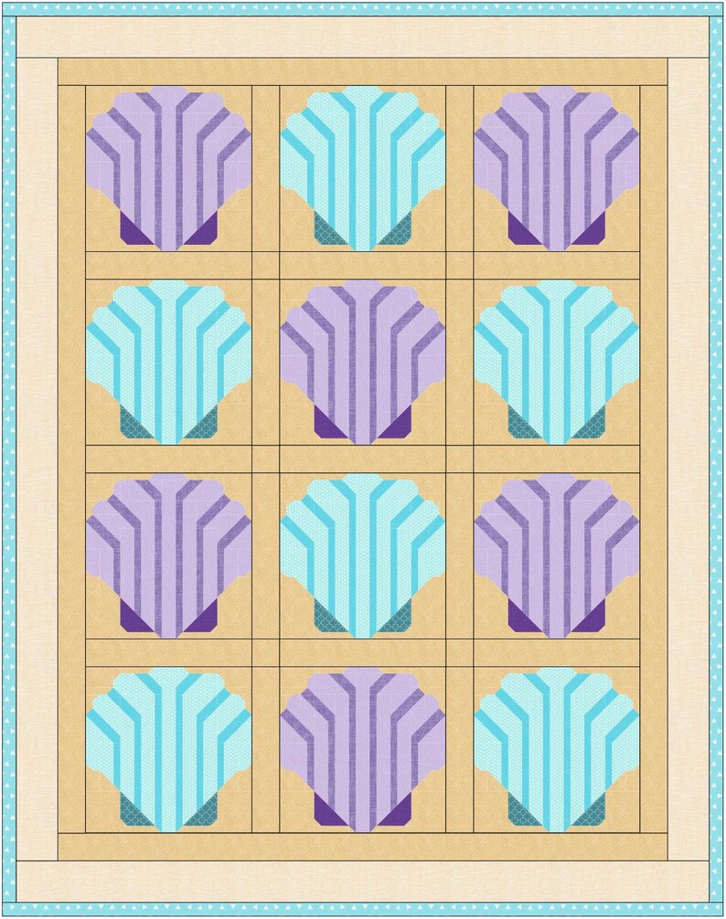 Scallop Shell Quilt Block Pdf Pattern - Etsy