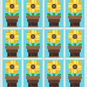 Sunflower Quilt Block Pdf Pattern - Etsy