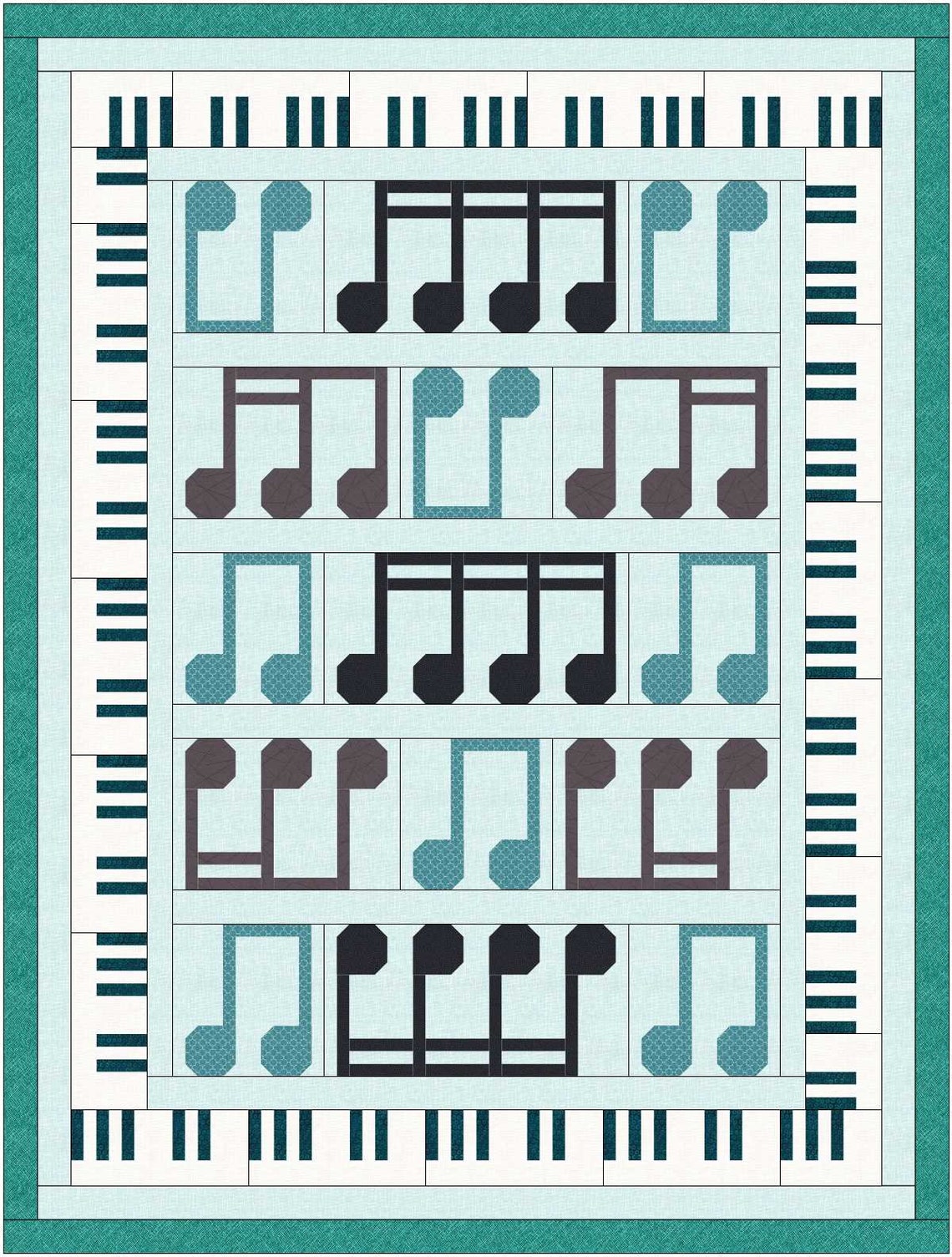 Piano and Music Note Quilt Pattern Pack - Etsy