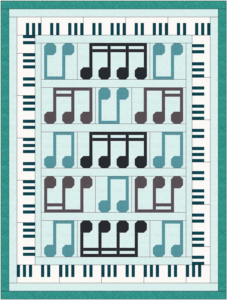 Piano and Music Note Quilt Pattern Pack - Etsy