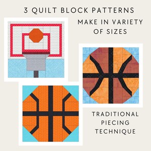 Basketball Fan Quilt Pattern Pack, Pdf Instant Download, Basketball and ...