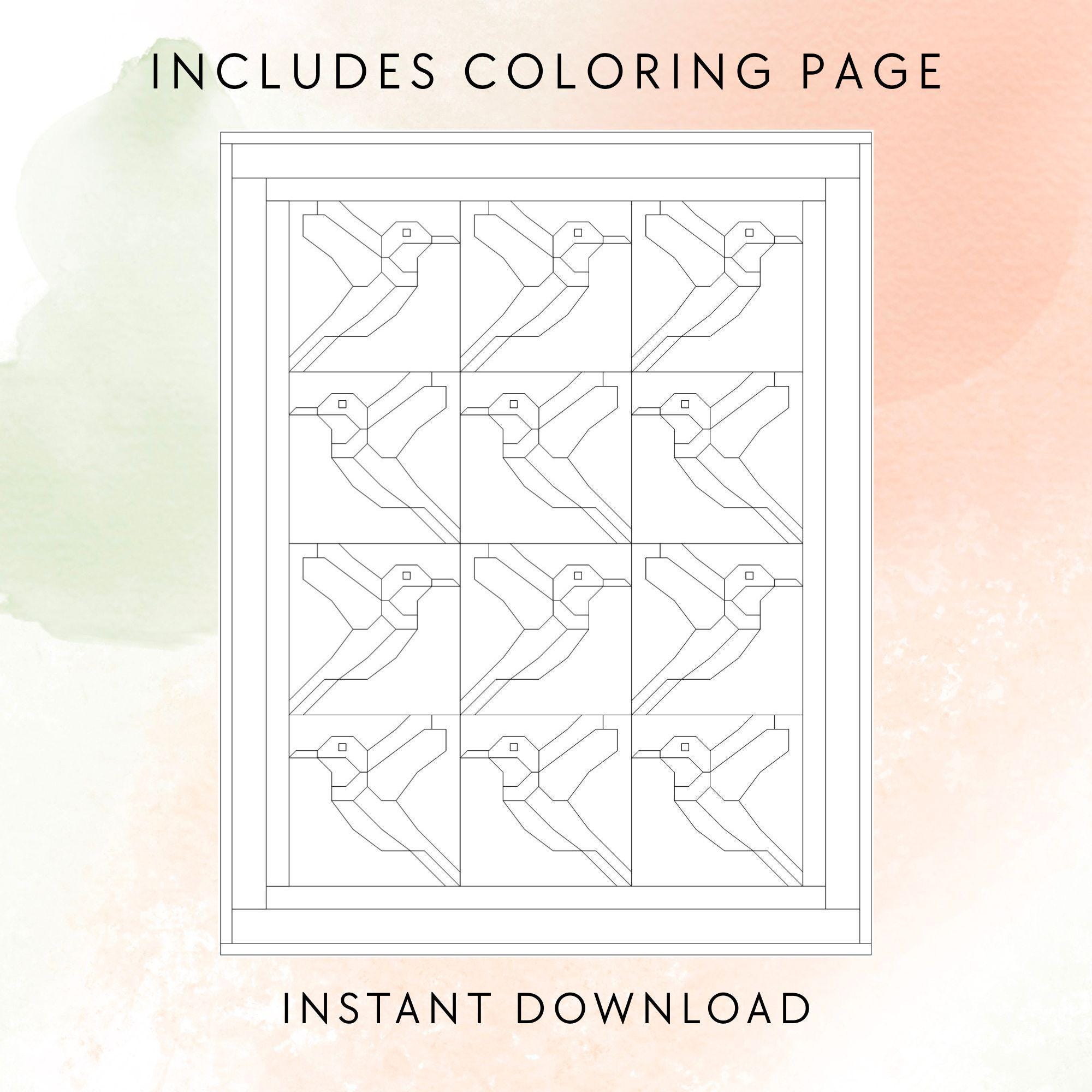 Hummingbird Quilt Block Pattern, Pdf, Instant Download - Etsy
