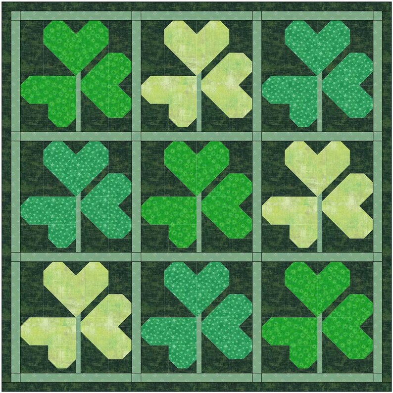 Shamrock Clover Quilt Block PDF Pattern - Etsy