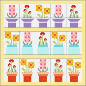 Flowerpot Quilt Pattern Pack Pdf - Etsy