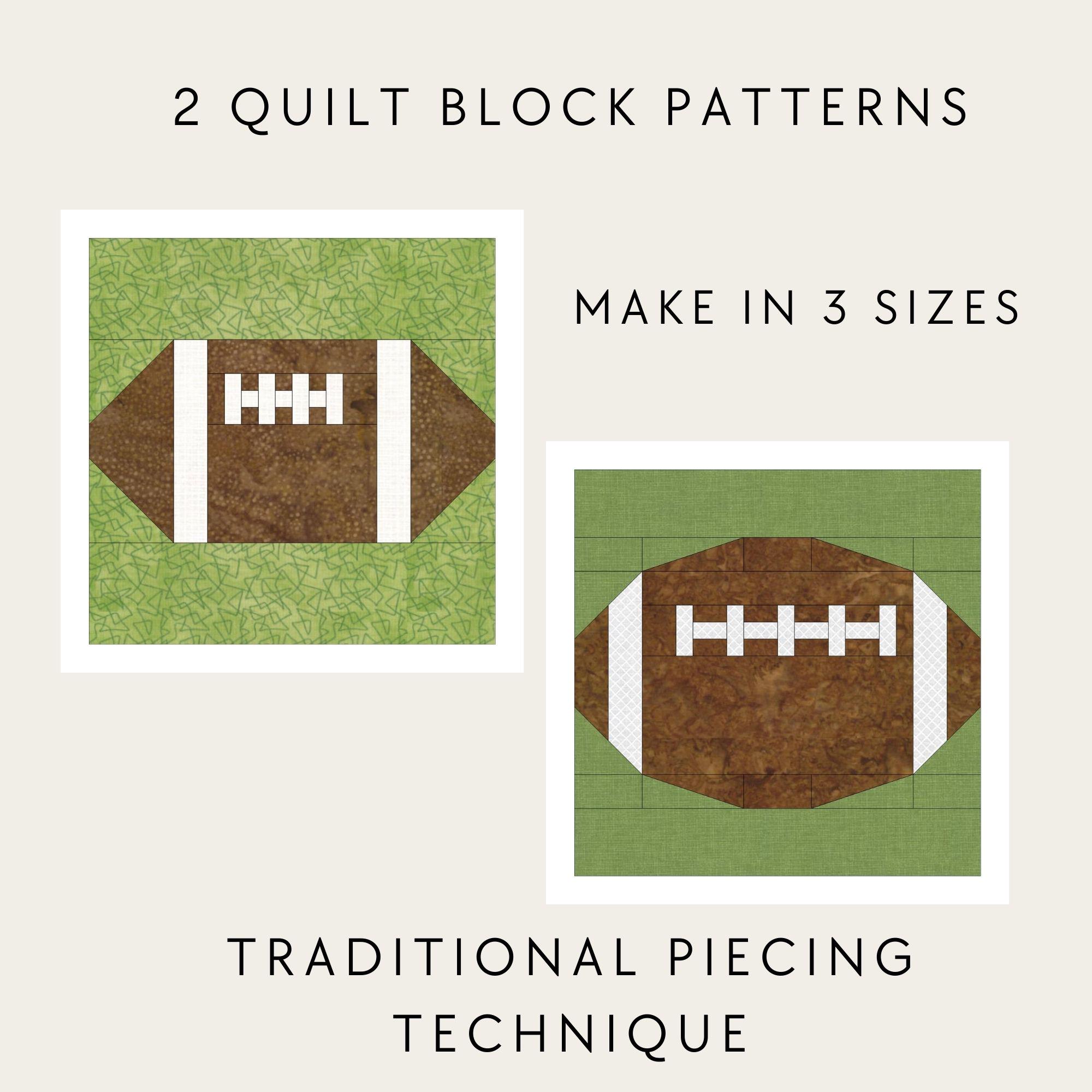 Football Quilt Block PDF Pattern - Etsy