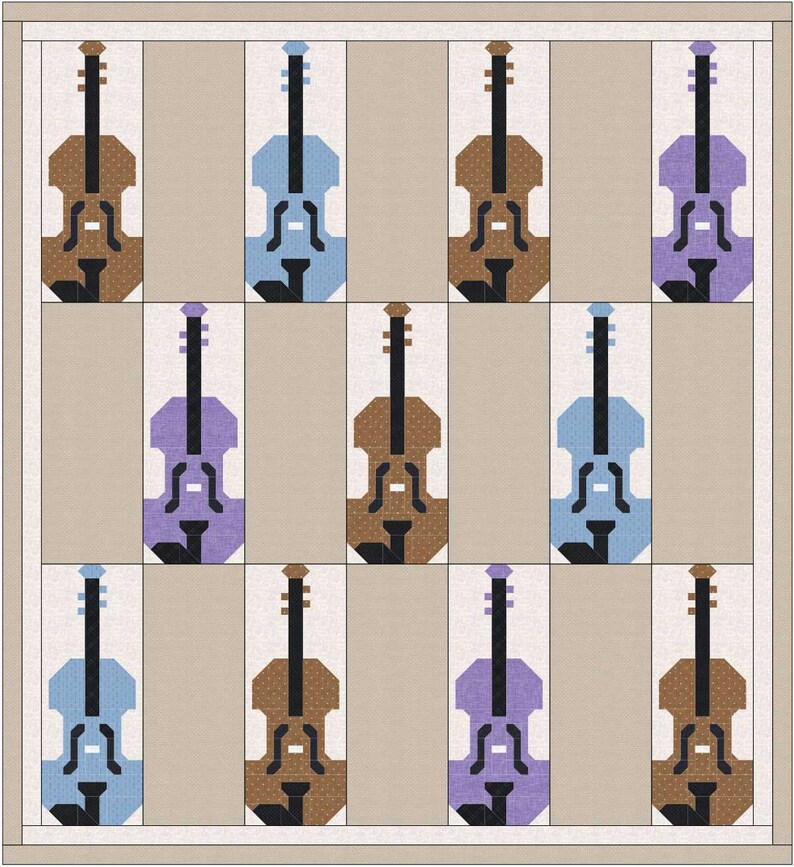 Violin & Cello Quilt Block PDF Pattern - Etsy