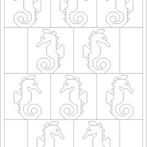 Seahorse Quilt Block Pdf Pattern - Etsy