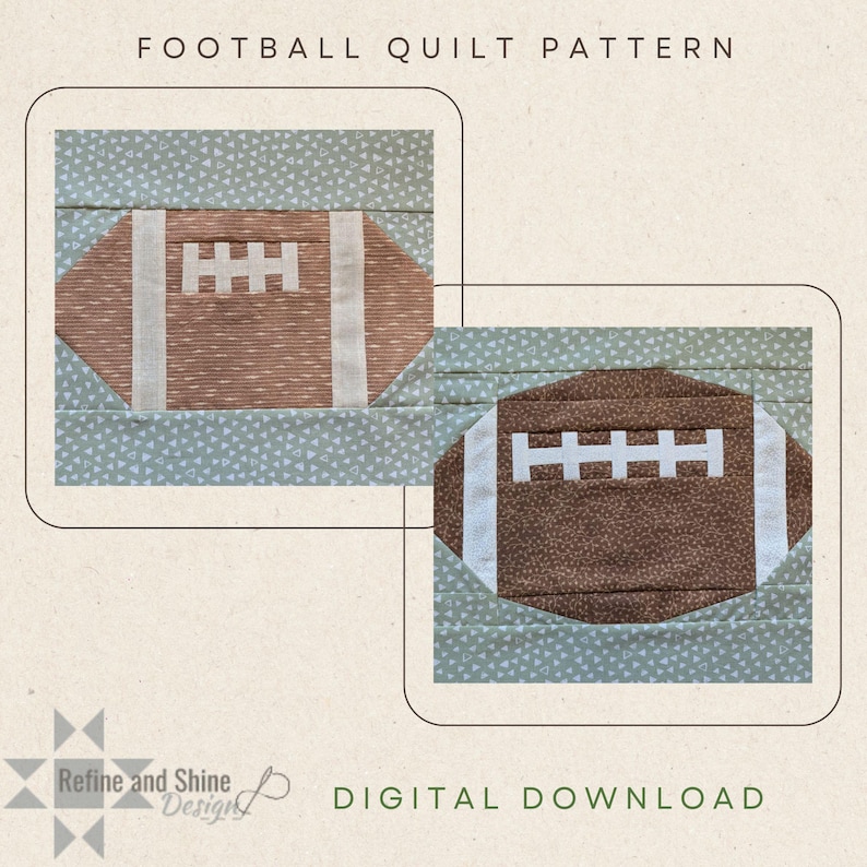 Football Quilt Block PDF Pattern - Etsy