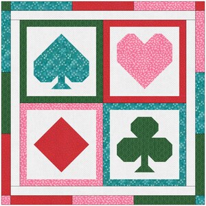 Playing Card Suits Quilt Pattern Pack, Instant Download for Club ...
