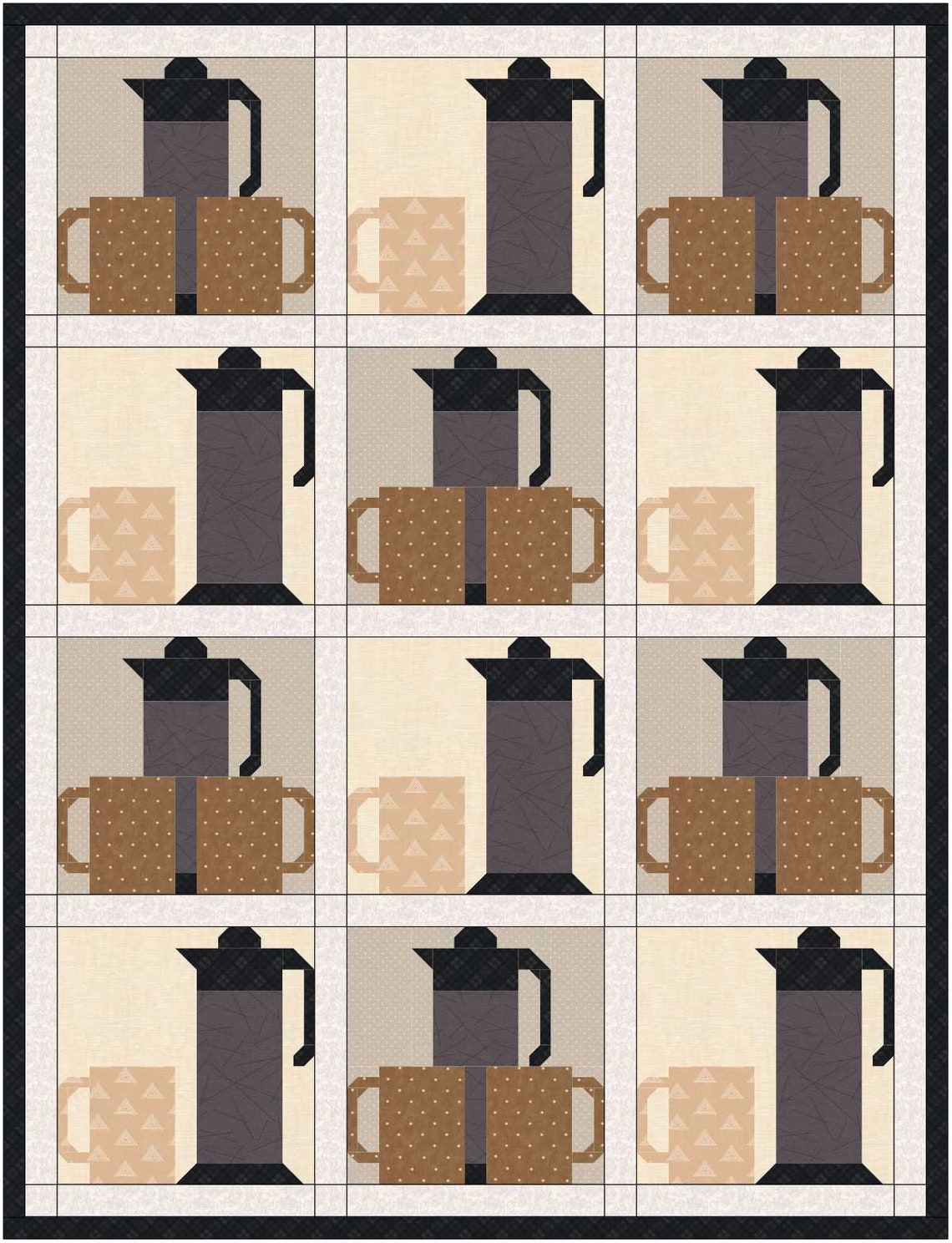 Coffee for One or Two Quilt Block PDF Pattern - Etsy
