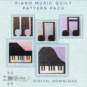 Piano and Music Note Quilt Pattern Pack - Etsy