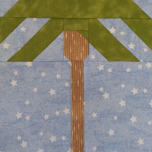 Palm Tree Ocean Quilt Block Pdf Pattern - Etsy