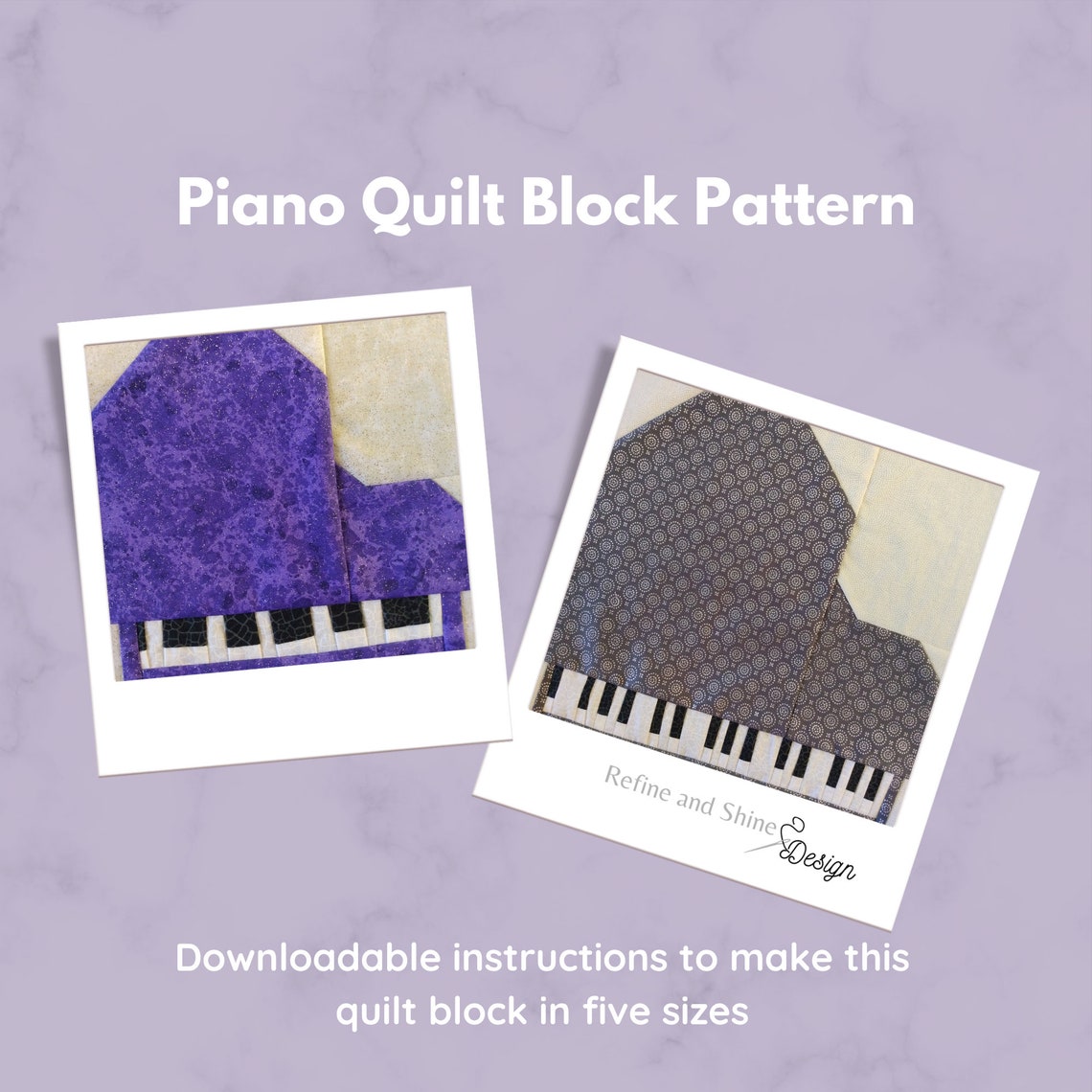Piano keyboard Quilt Block PDF Pattern - Etsy