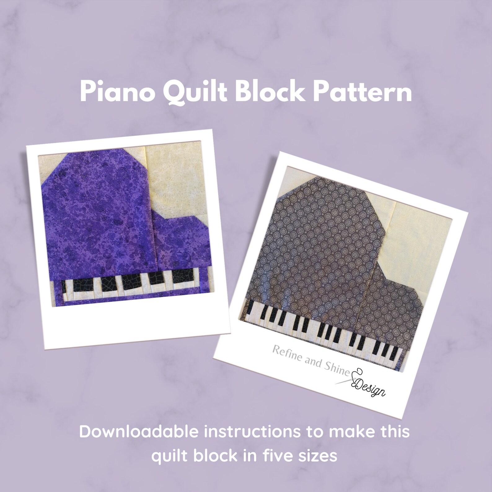 Piano keyboard Quilt Block PDF Pattern - Etsy