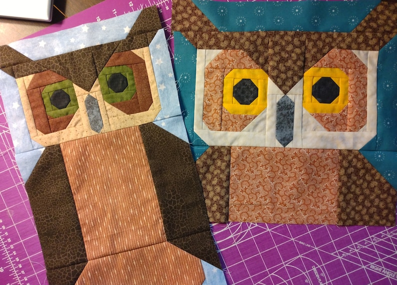 Owl Quilt Block Pdf Pattern - Etsy