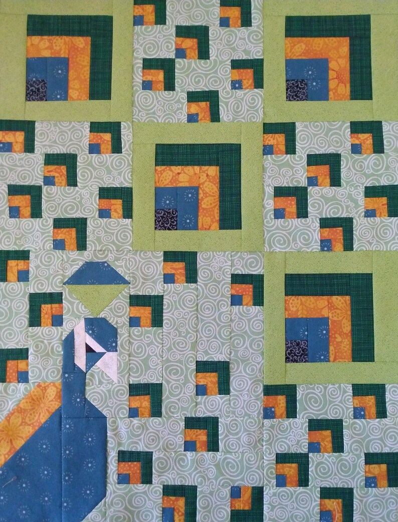 Peacock Quilt Block Pdf Pattern - Etsy
