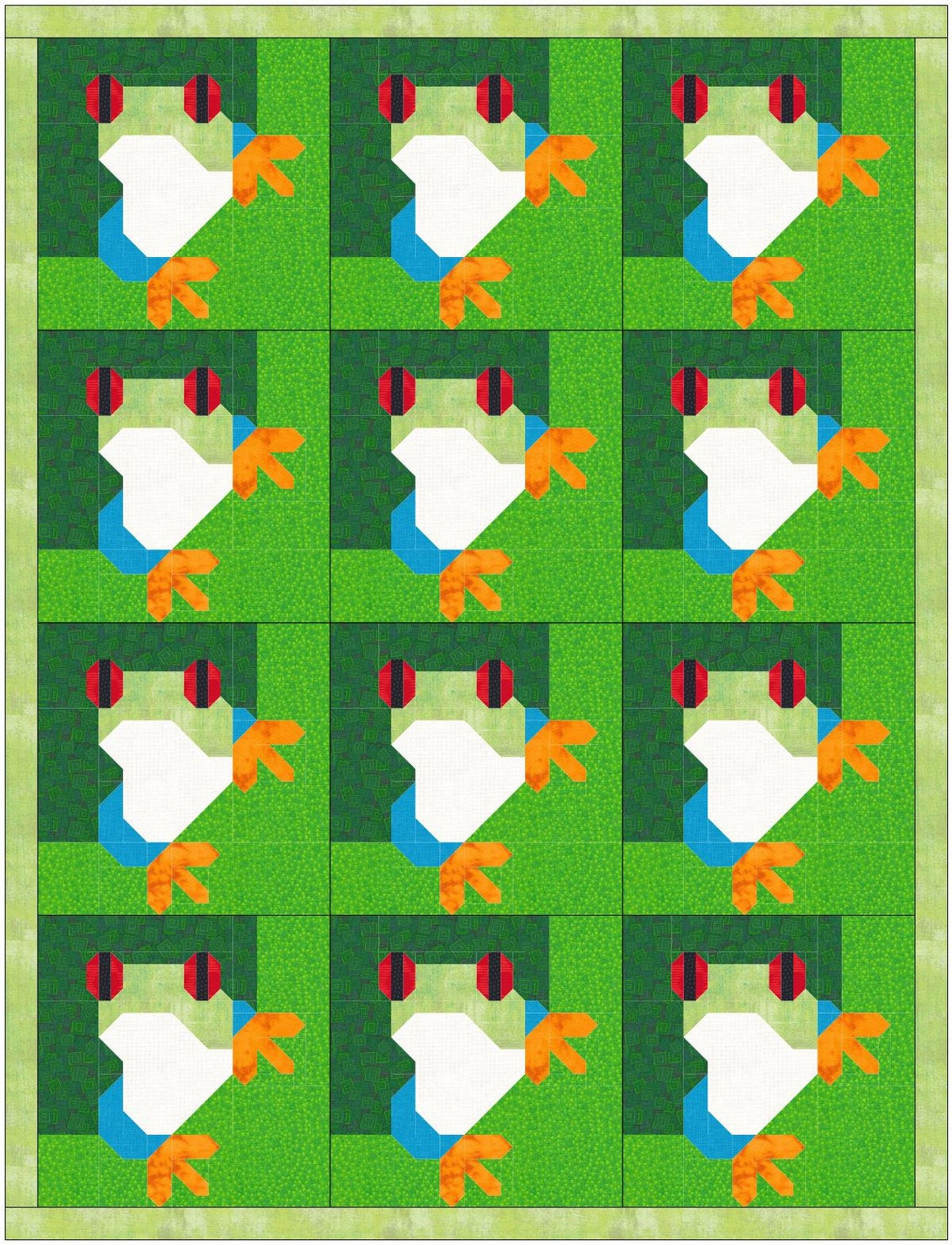 Tree Frog Quilt Block Pdf Pattern - Etsy