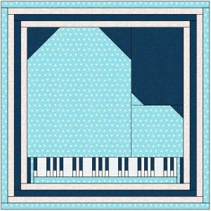 Piano keyboard Quilt Block PDF Pattern - Etsy
