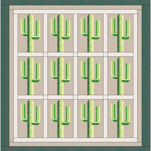 Desert Saguaro Cactus Quilt Block Pdf Pattern - Etsy