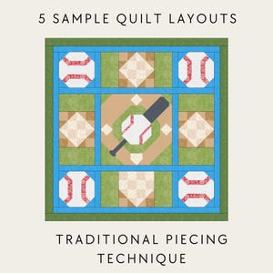 Baseball Fan Quilt Pattern Pack, Instant Download, Ball and Homerun ...
