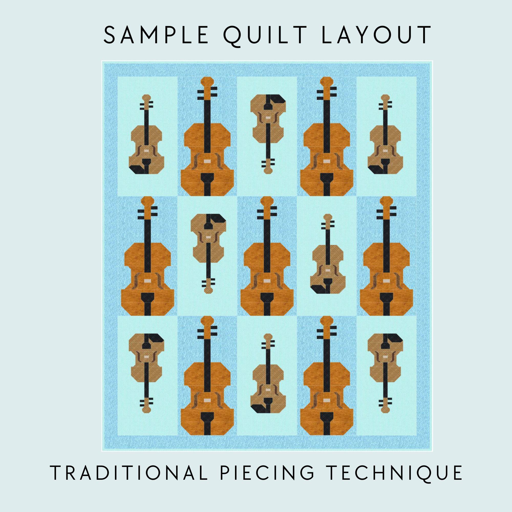 Violin & Cello Quilt Block PDF Pattern - Etsy