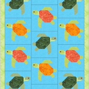 Sea Turtle Quilt Block Pdf Pattern - Etsy