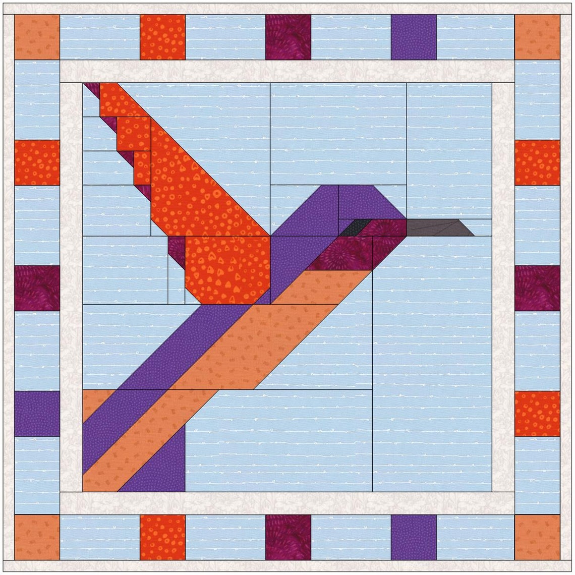 Hummingbird Quilt Block Pattern - Etsy